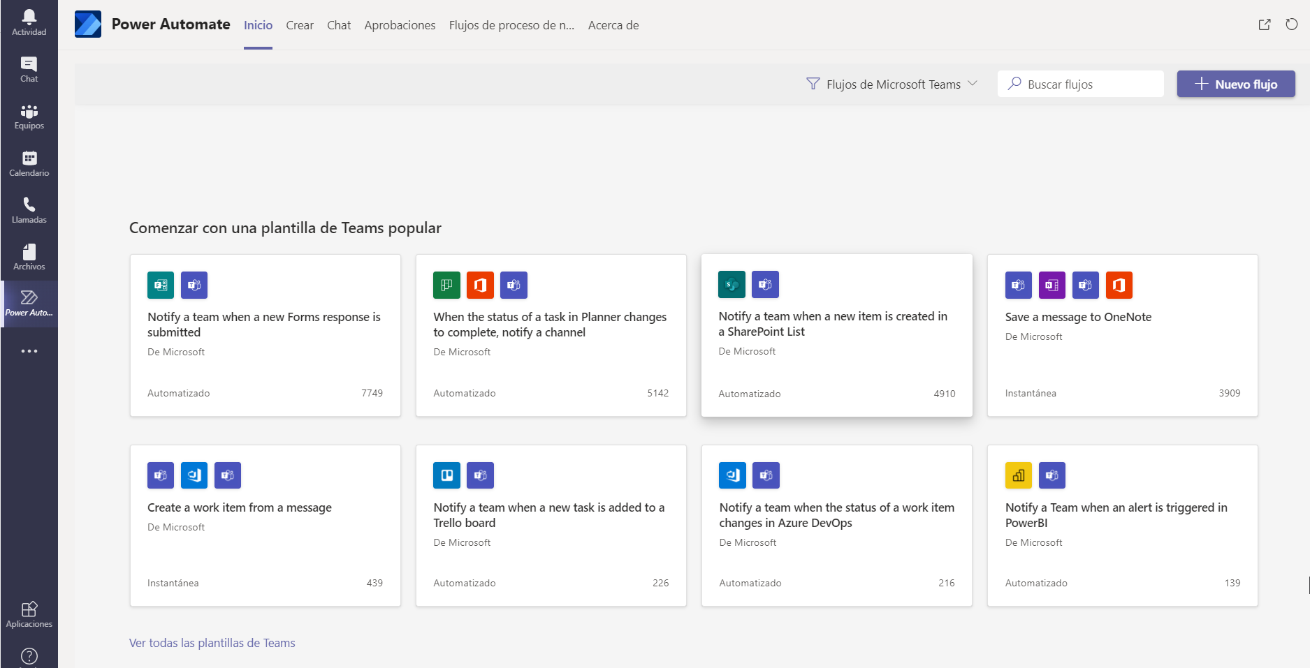 Integra Power Automate en Microsoft Teams y Crea tu Flujo